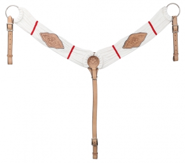 String Breast Collar with Floral Tooling: Chicks Discount Saddlery