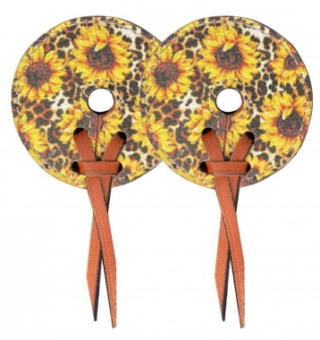 Showman Leather Bit Guards With Sunflower & Cheetah Print Overlay ...