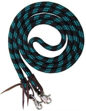 Showman Two-Tone Braided Barrel Rein With Scissor Snap Ends: Chicks ...
