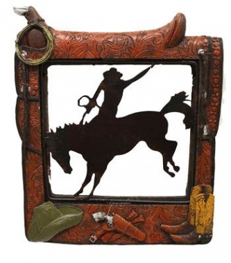 Cowboy Silhouette Wall Frame: Chicks Discount Saddlery