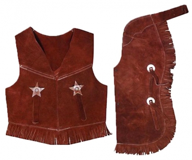 Rugged Ride Child's Suede Leather Chap & Vest Set: Chicks Discount Saddlery