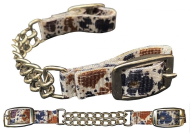 Showman Nylon Cow Print Curb Strap: Chicks Discount Saddlery