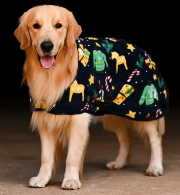 Horze Santa Dog Fleece Coat - Christmas Print: Chicks Discount Saddlery