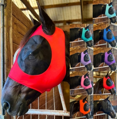 Rugged Ride Lycra Fly Mask - Easy On Velcro - Forelock Hole - No Ears ...