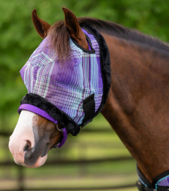 Kensington Mini/Pony Fly Mask with Fleece Trim & Dual Ear Openings ...