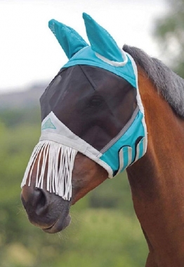 Shires Fine Mesh Fly Mask With Nose Fringe and Air Stream Ears: Chicks ...