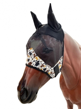 Showman Cow Print Fly Mask With Ears: Chicks Discount Saddlery