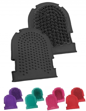 Rugged Ride Rubber Grooming Mitt with Rubber Bristles: Chicks Discount ...