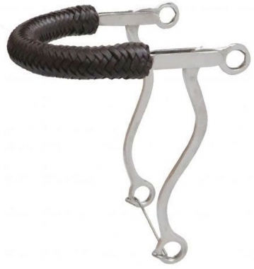 Showman Bicycle Chain Braided Leather Nose Stainless Steel Hackamore ...