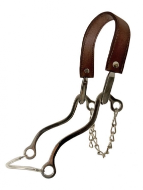 Showman Stainless Steel Hackamore With Leather Nose And Chain: Chicks ...