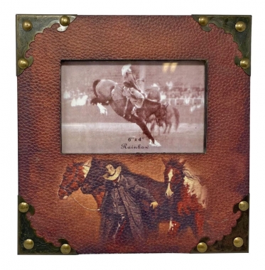 Cowboy and Horses Rustic 4x6 Tabletop Picture Frame: Chicks Discount ...