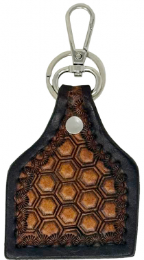 Rugged Ride Handmade Leather Cow Tag Key Chain - Honeycomb: Chicks ...