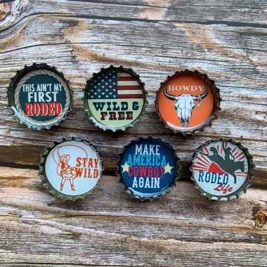 Rodeo Bottlecap Magnets - Pack of 6: Chicks Discount Saddlery