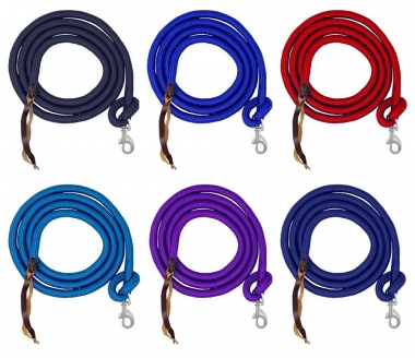 Rugged Ride 9' Poly Cowboy Lead With Removable Snap and Leather Popper ...