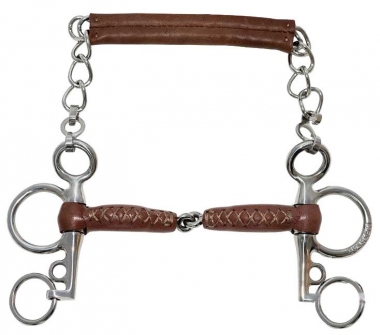 Metalab Leather Covered Pelham Snaffle bit - 4 Inch Cheek Piece: Chicks ...
