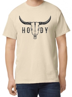 Howdy Unisex Cotton Tee Shirt: Chicks Discount Saddlery