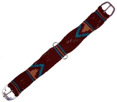 Showman Mohair Brown/Teal Straight String Girth With Southwest Design ...