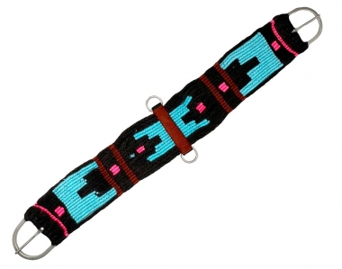 Rugged Ride 17 Strand 100 Percent Mohair Cinch - Brown/Turquoise/Pink ...