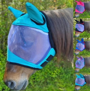Rugged Ride Fine Mesh Two Tone Fly Mask With Ears And Forelock Hole ...