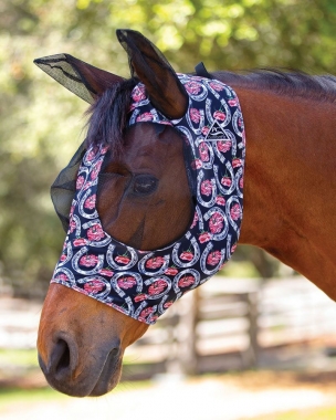 Professionals Choice Comfort Fit Lycra Fly Mask - Horseshoe: Chicks ...