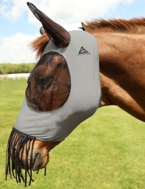 Professional's Choice Comfort Fit Deluxe Lycra Fly Mask with Fringe ...