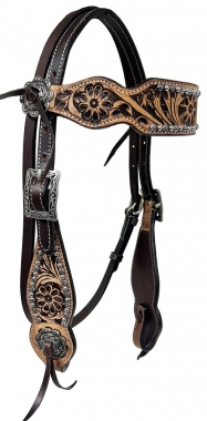 Buffalo Leather Of The Rockies Browband Headstall With Vintage Tooling ...