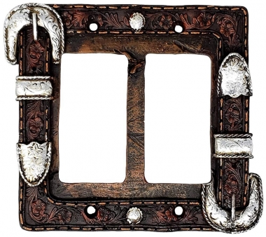 Rainbow Trading Star Belt Buckle Double Rocker Switch Plate With Floral ...