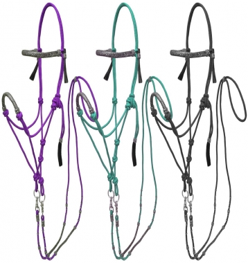 Rugged Ride Rawhide Braided Rope Halter/Bridle with Matching Reins ...