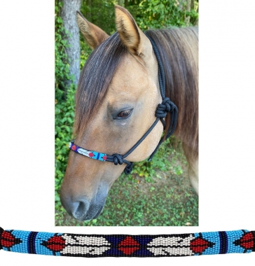 Rugged Ride Beaded Nose Rope Halter With Lead - Aztec Feather: Chicks Discount Saddlery