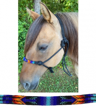 Rugged Ride Beaded Nose Rope Halter With Lead - Double Arrow: Chicks Discount Saddlery