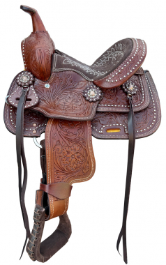 Blue Ridge Youth Classic Trail Saddle with Silver Dot Embellishments ...