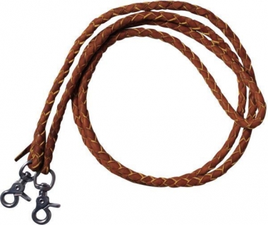Leather Braided Roper Rein With Scissor Snap Ends: Chicks Discount Saddlery