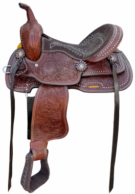Blue Ridge Classic Trail Saddle with Silver Dot Embellishments - Medium ...