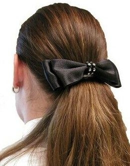 Intrepid Black Satin Show Bow With Rhinestone Center Knot: Chicks ...