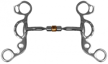 Showman Comfort Jointed Copper Roller Mouth Shanks Snaffle Bit- 5 3/4 ...