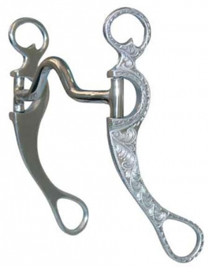 FG Collection Engraved Aluminum Medium Port Shank Bit With Sweet Iron ...