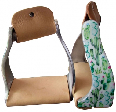 Showman Lightweight Aluminum Twisted Angled Stirrups With Cactus Design ...