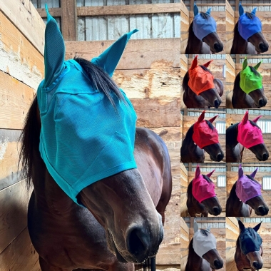 Rugged Ride Bright & Bold Rip Resistant Mesh Fly Mask - Forelock Hole ...