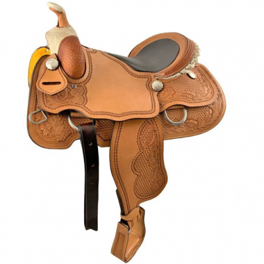Showman 16 Inch Roper Style Argentina Cow Leather Saddle With Half ...
