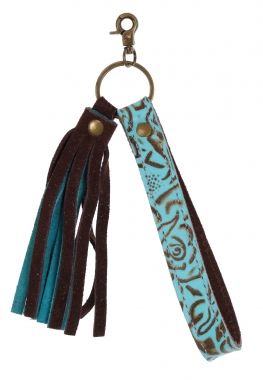 Showman Teal Rose Key Chain: Chicks Discount Saddlery