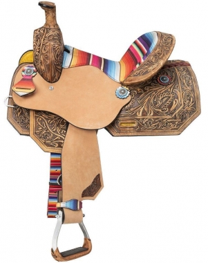 Silver Royal 10 Inch Serape Print Barrel Saddle Set: Chicks Discount ...