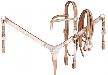 Silver Royal Three Piece Silver Headstall, Breast Collar, Reins Show ...