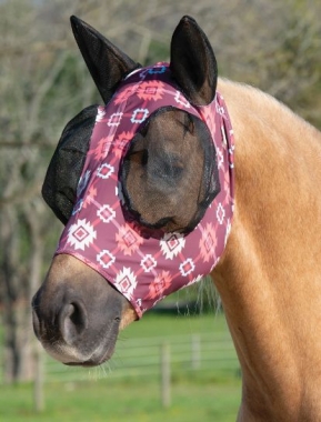 Weaver Lycra Fly Mask With Ears - Plaid Aztec: Chicks Discount Saddlery