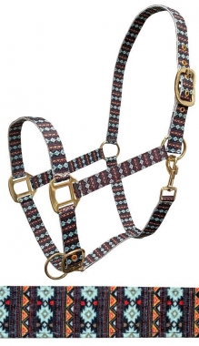 Rugged Ride Printed Nylon Halter - Turquoise Aztec: Chicks Discount ...