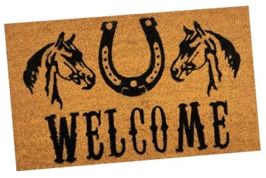 100% Coir Outdoor Welcome Mat - Horseshoe and Horsehead: Chicks ...
