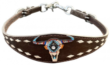 Showman Painted Southwest Steer Head Skull Wither Strap: Chicks ...