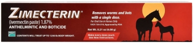 Zimecterin Wormer: Chicks Discount Saddlery